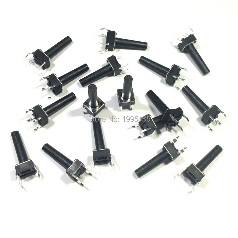 50pcs 6x6x15mm 6*6*15 Mm 6 * 6 *15 Mm Tactile Push Button Switch 4 Pins ...