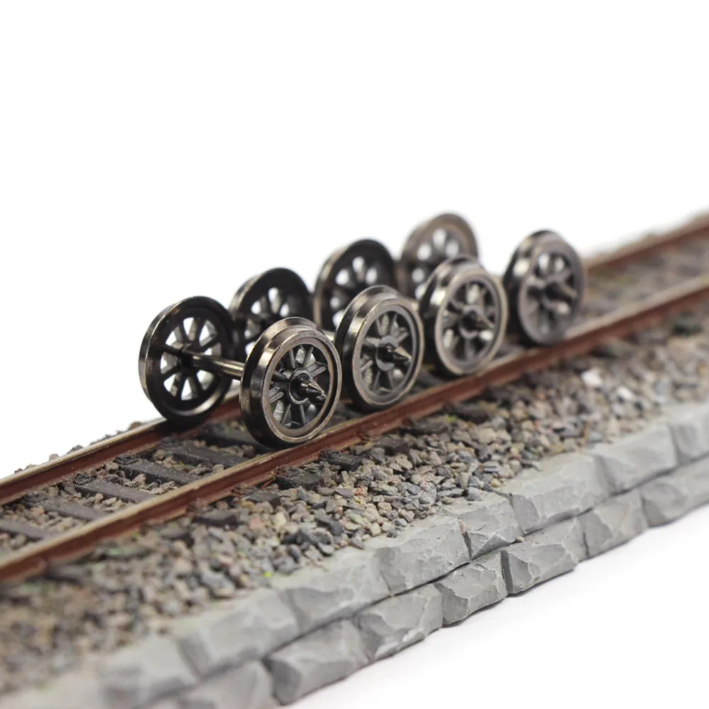 HO Scale 38" Metal Spoked Wheels for Model Trains 1:87 DC Wheels set ...