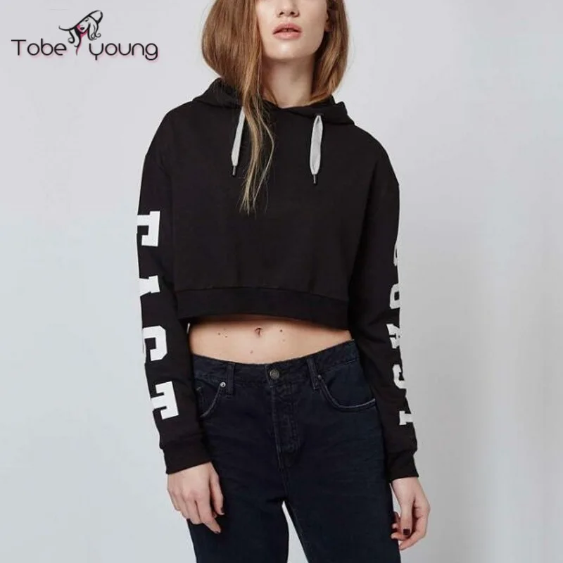2017 New Fashion Cropped Tops For Women Dance Loose Sexy Long Sleeve