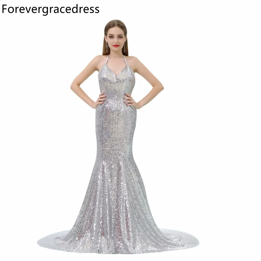 Buy Forevergracedress Silver Sequins Evening Dress