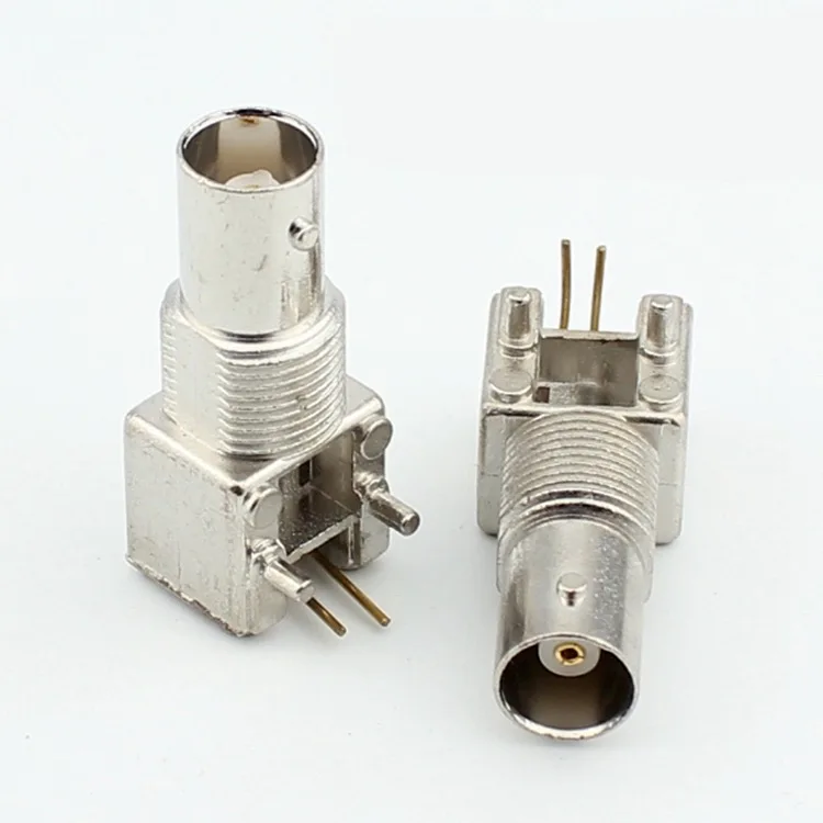 10 개/몫 RF 동축 커넥터 BNC 암 소켓 벌크 헤드 직각 PCB 마운트 BNC 커넥터|connector bnc|connector femaleconnector ...