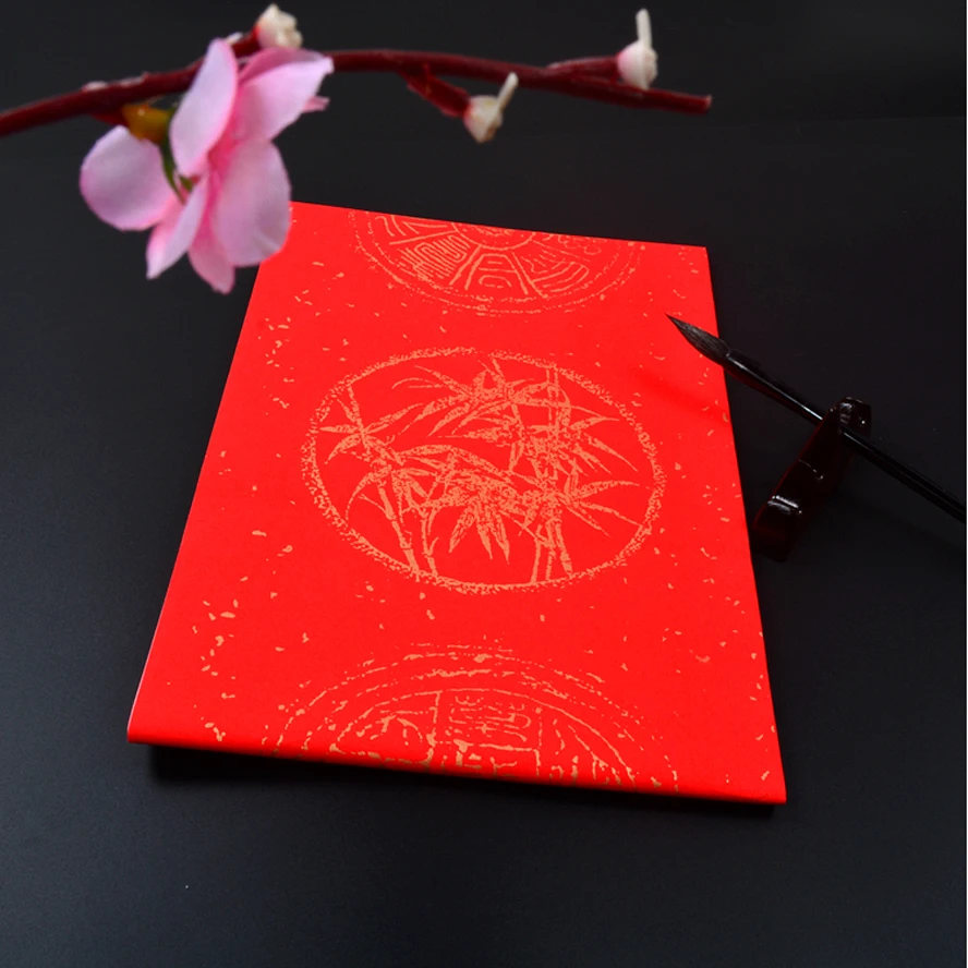 Chinese calligraphy paper Six feet three years red antithetic couplet ...