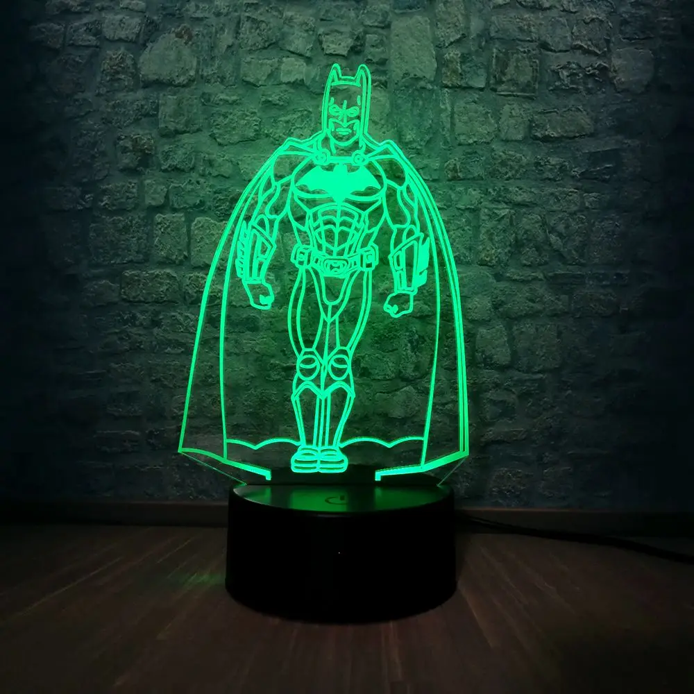 Marvel Figure Batman Night Light 3D LED Table Desk Lamp Children's ...