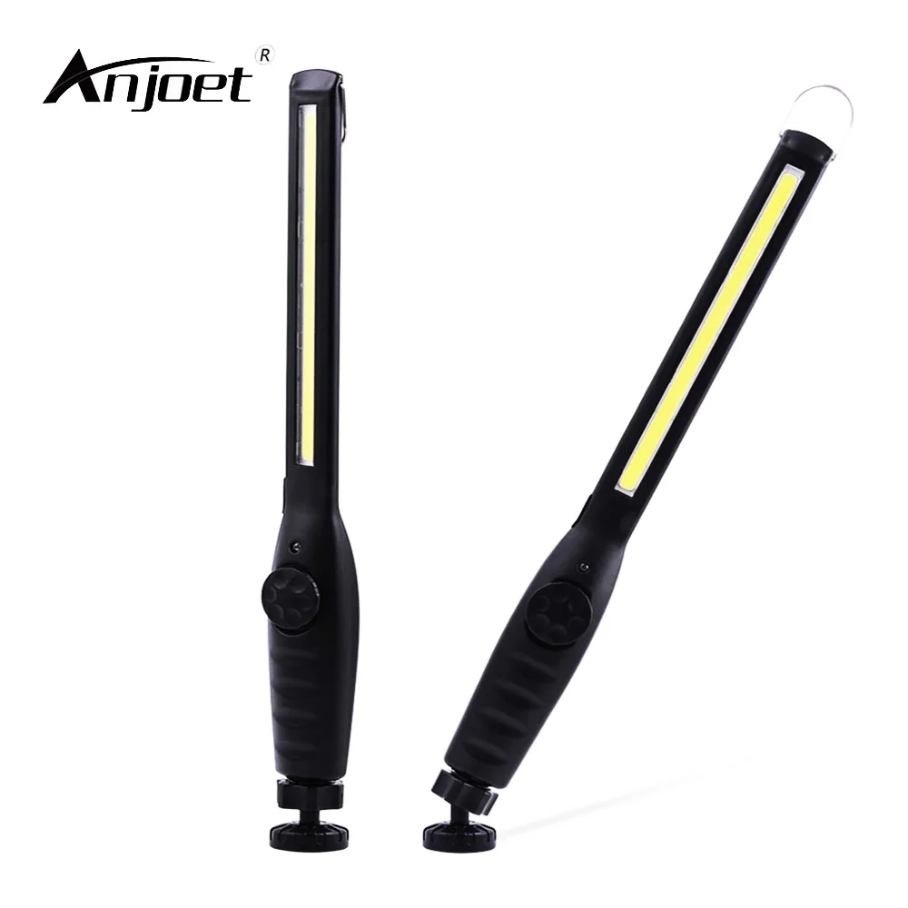 ANJOET Portable LED Work Light Magnetic COB Flashlight USB Rechargeable ...