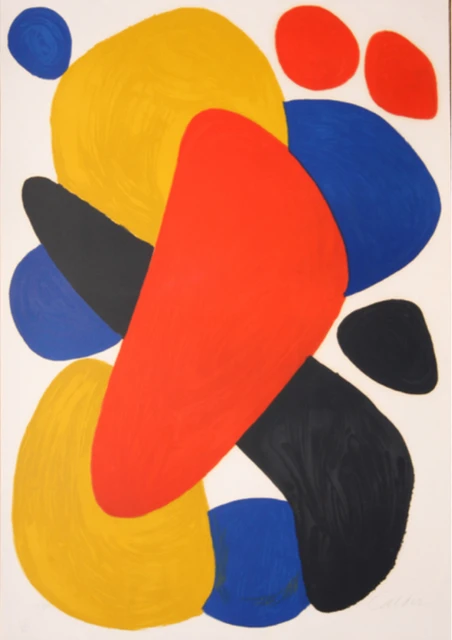 Composition with Red Yellow and Blue Abstract Art Vintage Retro Kraft ...