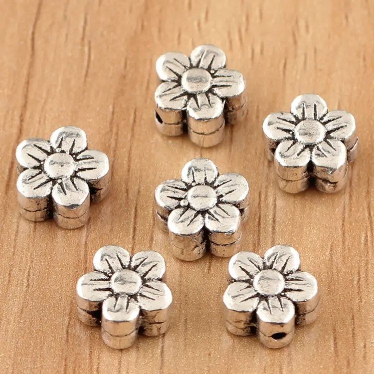 100% 925 Silver Jewelry Beads Sterling Silver Flower Beads Real Pure ...