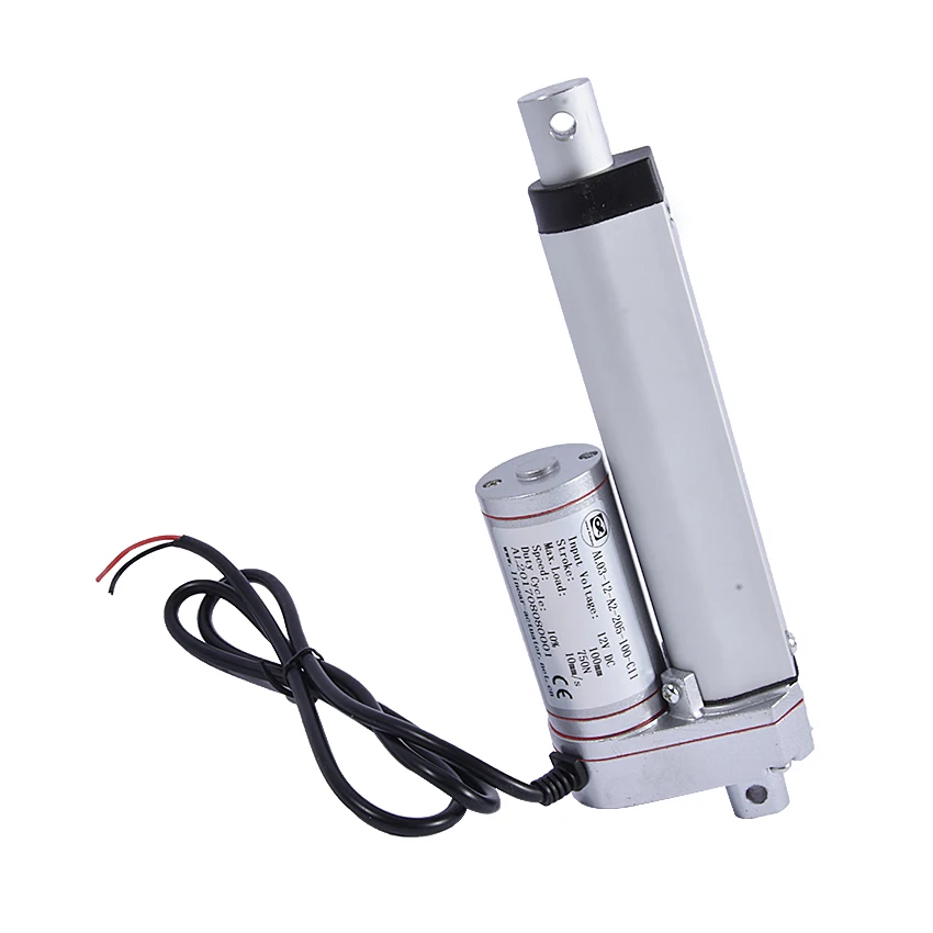 Actuador lineal eléctrico DC, 12V, 10 mm/s = 0,4 pulgadas, velocidad 100mm, 750N = 75KG ...