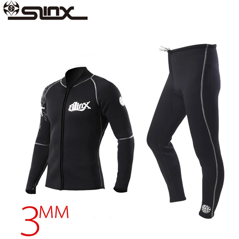 Slinx Brand 3mm Neoprene Winter Wetsuit Jacket And Pants Men Rash Guard ...