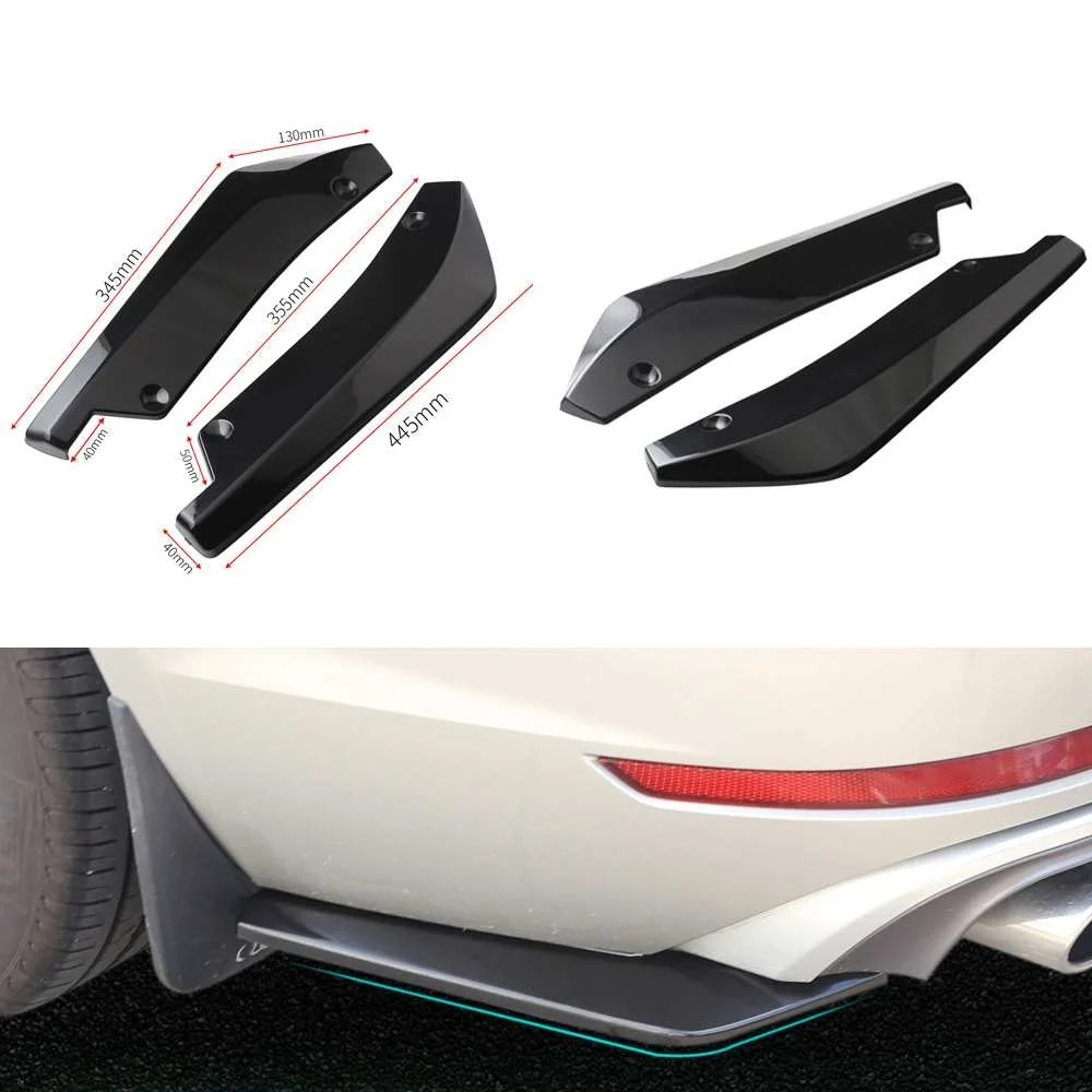 Car Universal Rear Bumper Spoiler Canard Diffuser Car Side Fin Scratch ...