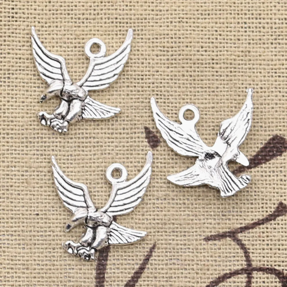 30pcs-Charms-Eagle-Hawk-20x20mm-Antique-Silver-Color-Plated-Pendants ...