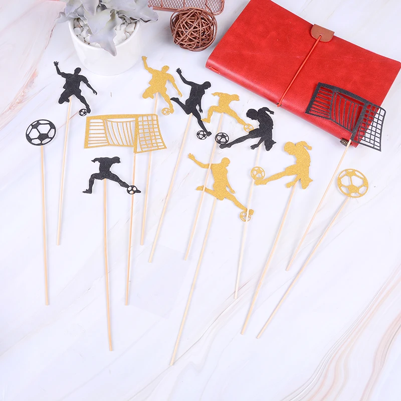 1 Set Football Cake Toppers Happy Birthday Wedding Cupcake Cake Topper ...