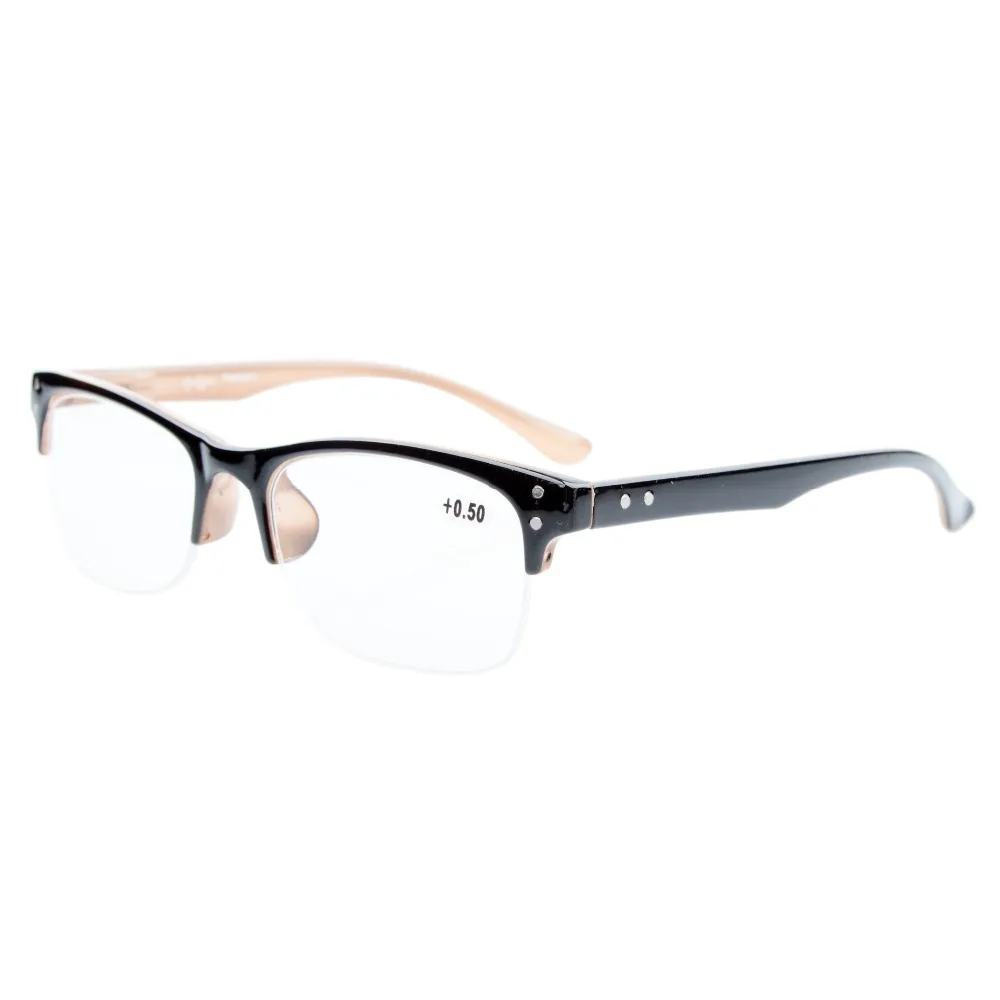 R088 Eyekepper Readers Plastic Frame Spring Hinges Half Rim Reading Glasses And Reading Sunglasses