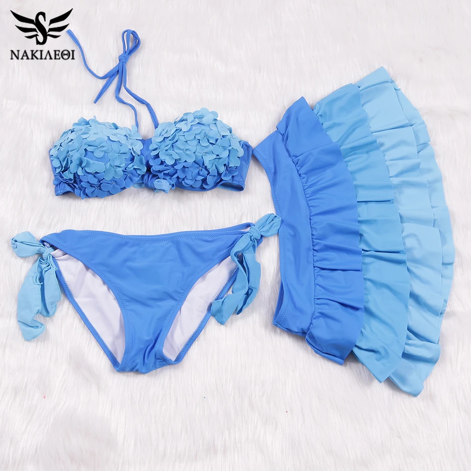 Nakiaeoi 2019 Newest Sexy Bandeau Bikinis Women Swimsuit Push Up