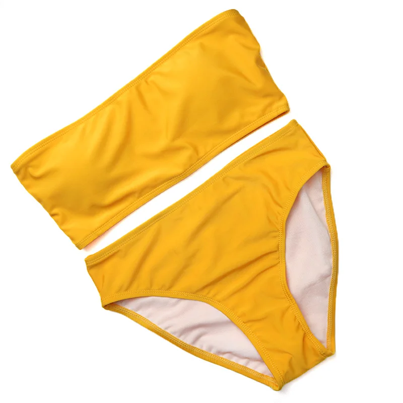 Best Seller PLAVKY 2018 Retro Sexy Solid Bandeau High Waist Seamless ...