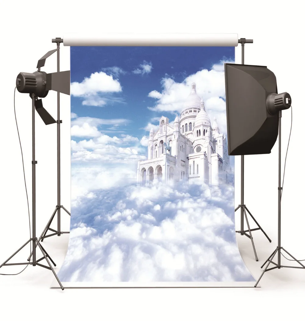 Sky Clouds Castle Wedding Customized Vinyl Photography Backdrop Wedding ...