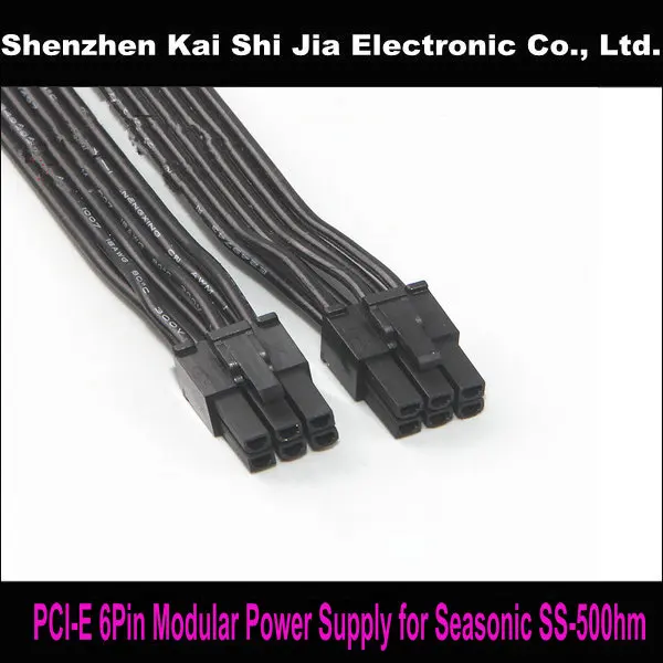 12" Black Pci-e 6pin To 6pin Modular Power Supply Cable For Seasonic Ss ...