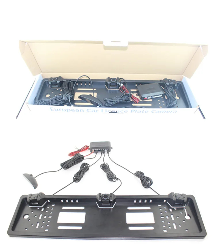 3 Sensors Universal European Car License Plate Camera Parking Sensor ...