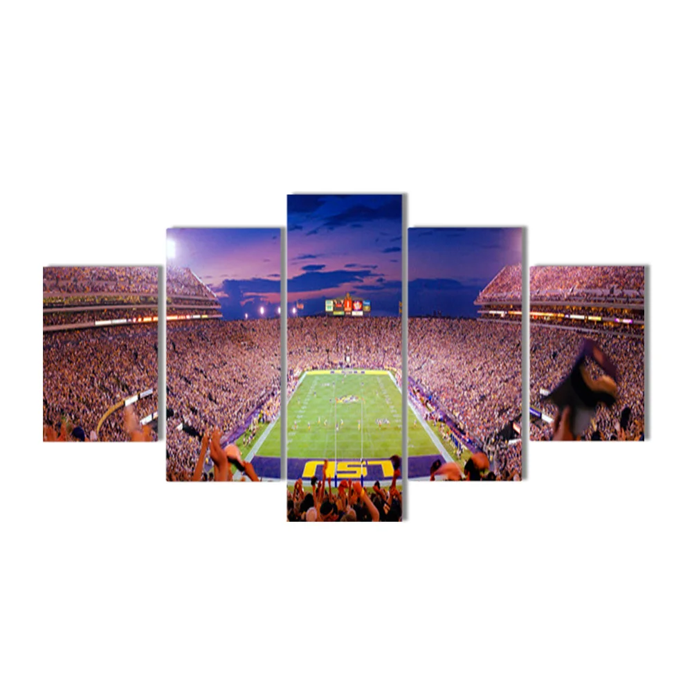 Canvas Painting Football stadium and football Field Soccer 5 Pieces ...