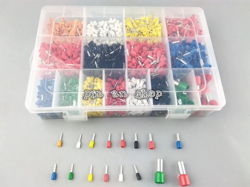 7 color 6 value 2120pcs/lot Bootlace Ferrules kit set Wire Crimp ...