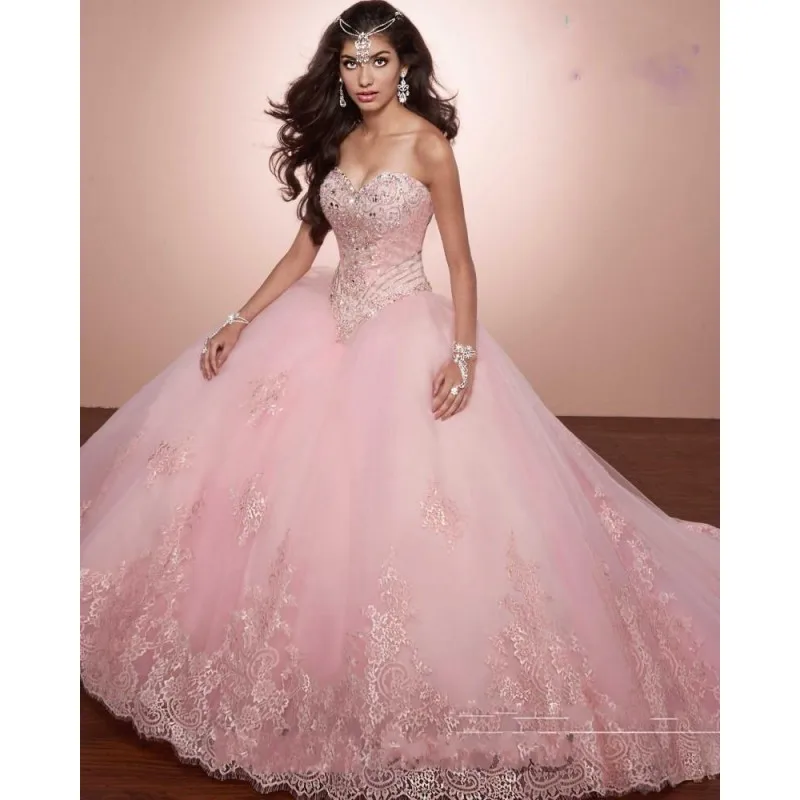 Prinzessin rosa ballkleid quinceanera kleider vestidos de 15 sleeveless ...