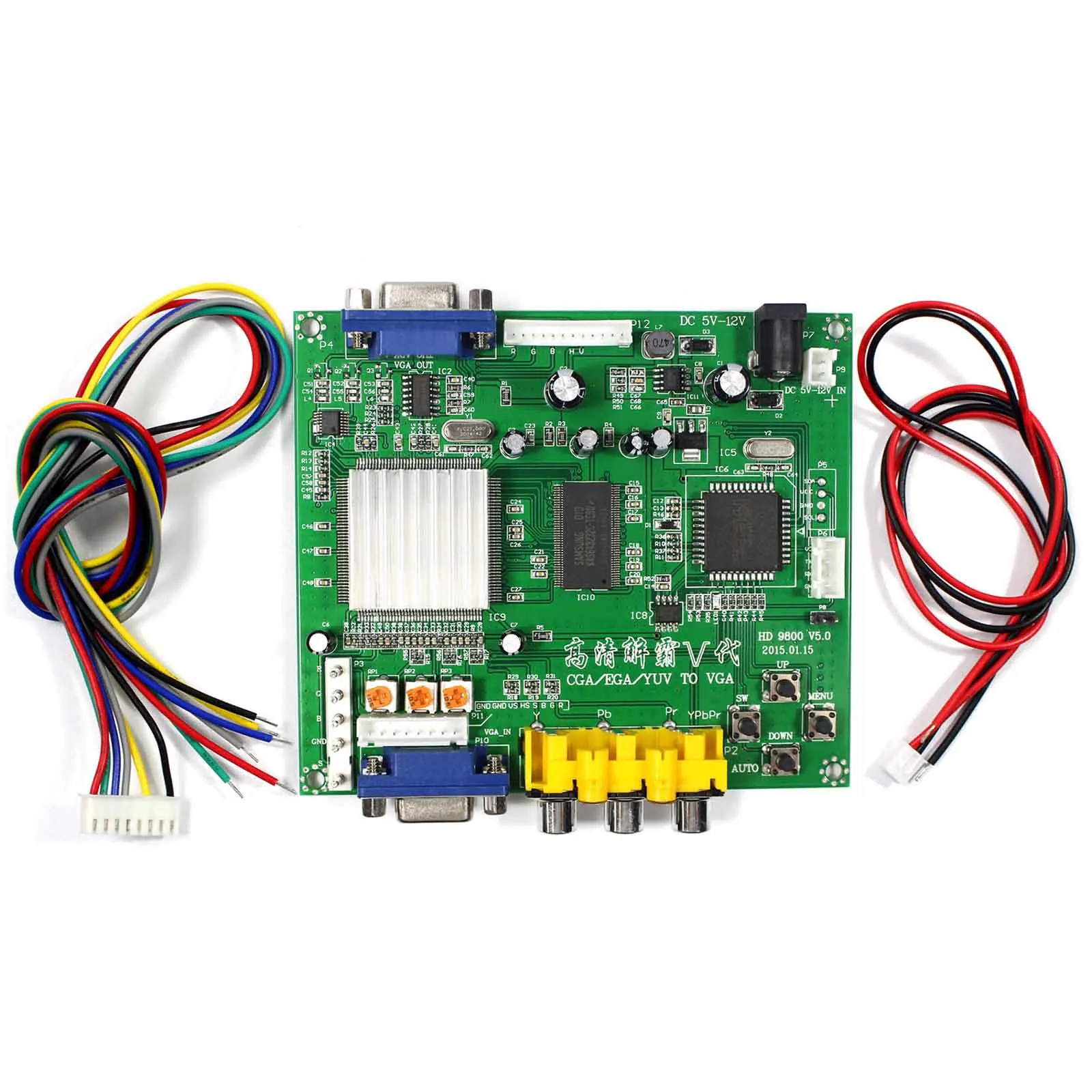 NEW Game RGB+CGA+EGA+YUV to VGA HD Video Converter Board HD9800|cga ega ...