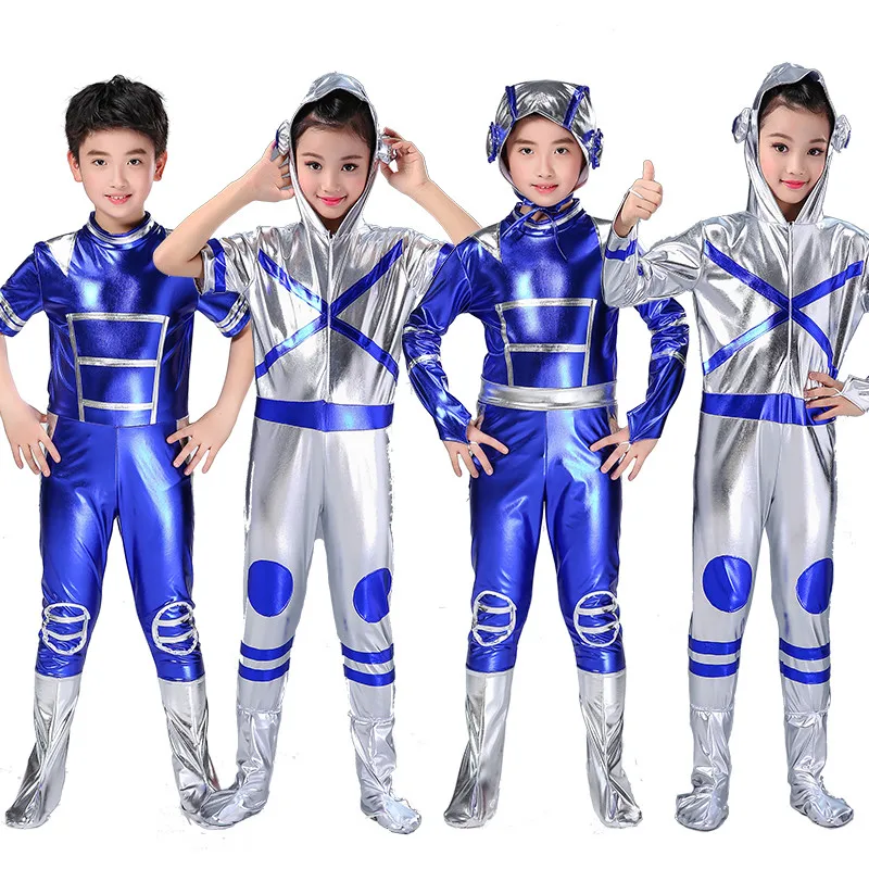 Boy-or-Girl-Silver-Robot-Costume-Leotard-Cartoon-Stage-Dance-Wear ...