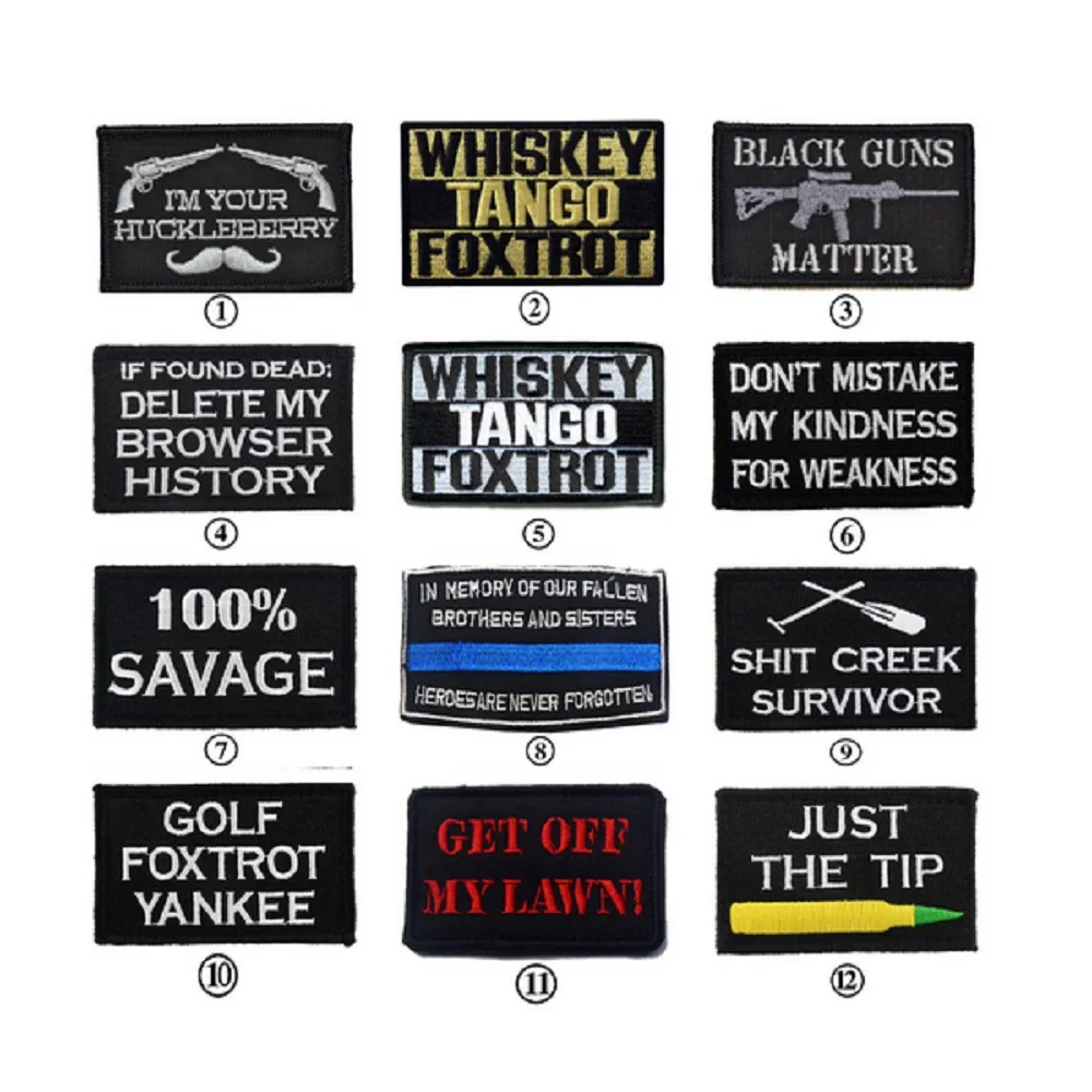 3d Embroidery Magic Stickers English Personality Get Off My Lawn Patch ...