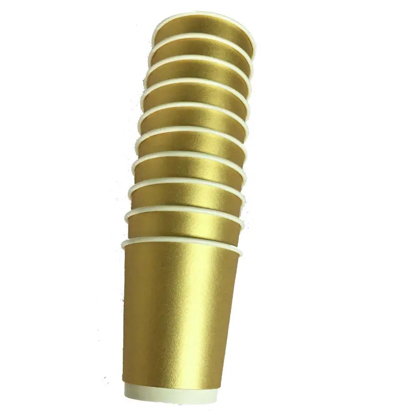 20PCS 9.5 oz Gold Paper Drink Cups Hot Cold Cups Gold Drink Party ...