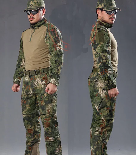 TACTICAL Outdoor Men Python Camouflage Hunting Clothes Uniforms Shirt ...