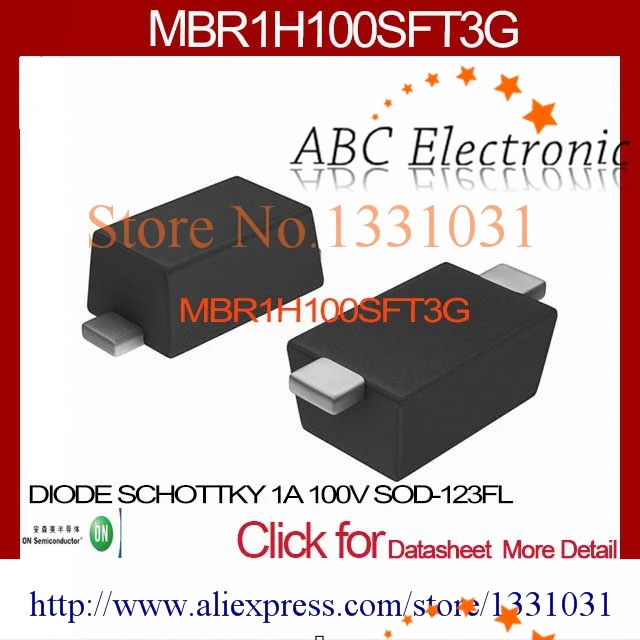 MBR1H100SFT3G DIODE SCHOTTKY 1A 100V SOD 123FL MBR1H100SFT3G 100 ...