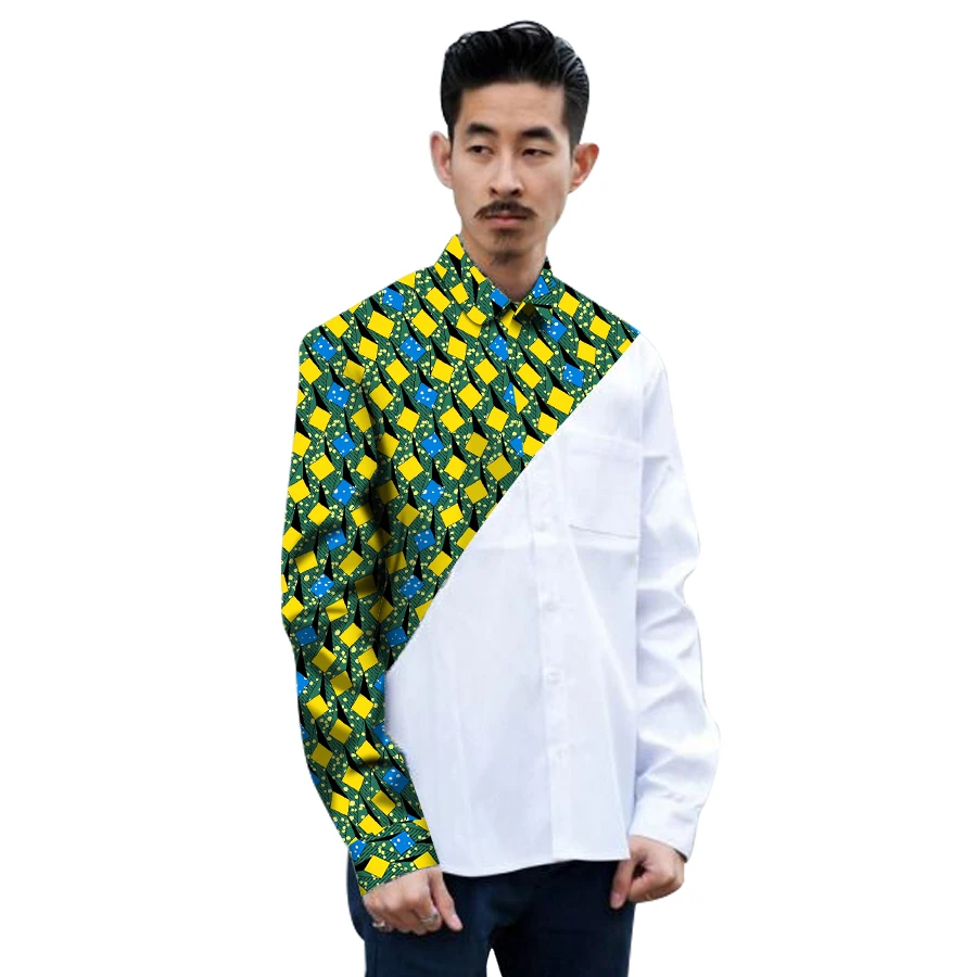 African Tradition Men's Shirts Africa Festive Pattern Long Sleeve ...