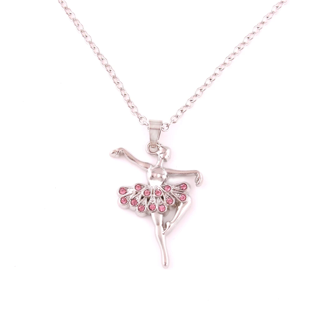 Necklace Chain Wedding Love Jewelry For Women Trinket Pink Crystal ...