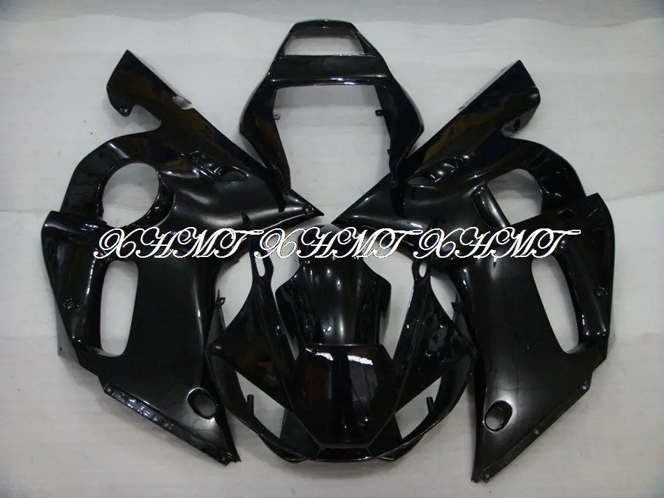 98 02 YZF R6 YZF600 R6 1999 Kits de Carrocería Brillante Negro 1998 ...