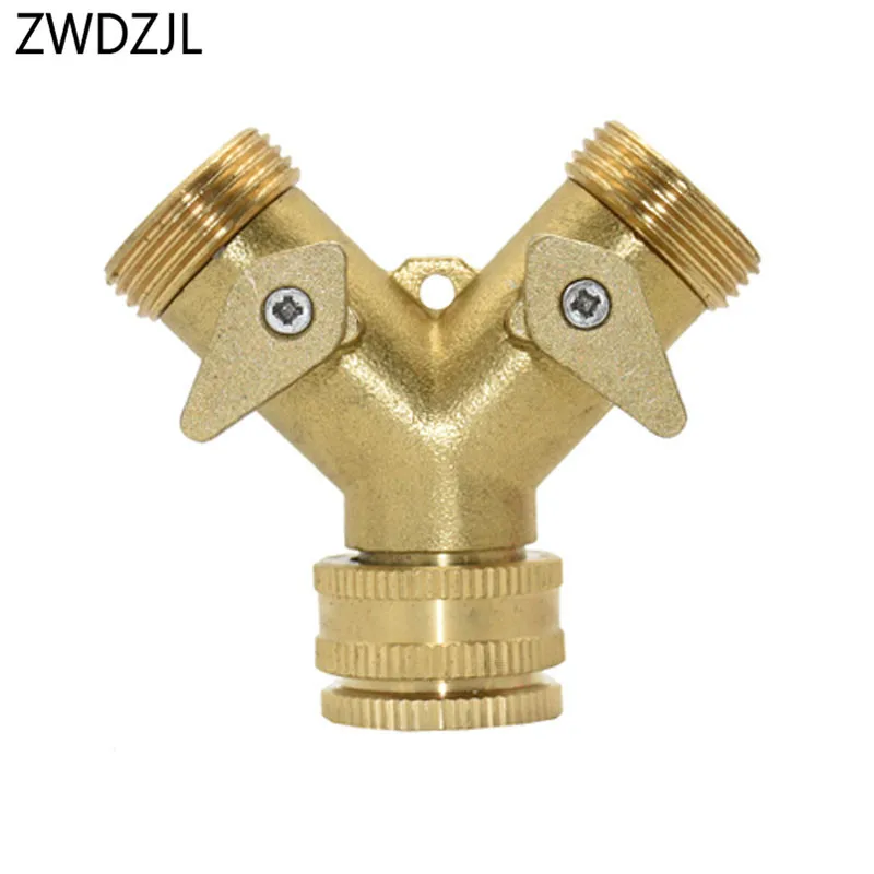 G1/2 G3/4 garden tap water splitter copper 2 way tap Irrigation valve ...
