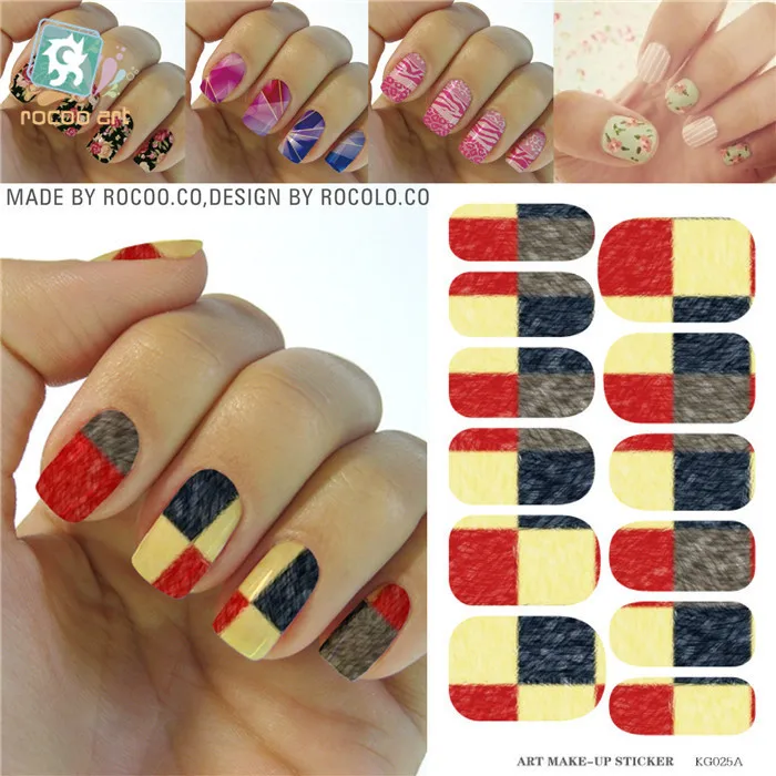 Cartoon Crayon Painting Water Transfer Design Nails Stickers Manicure ...