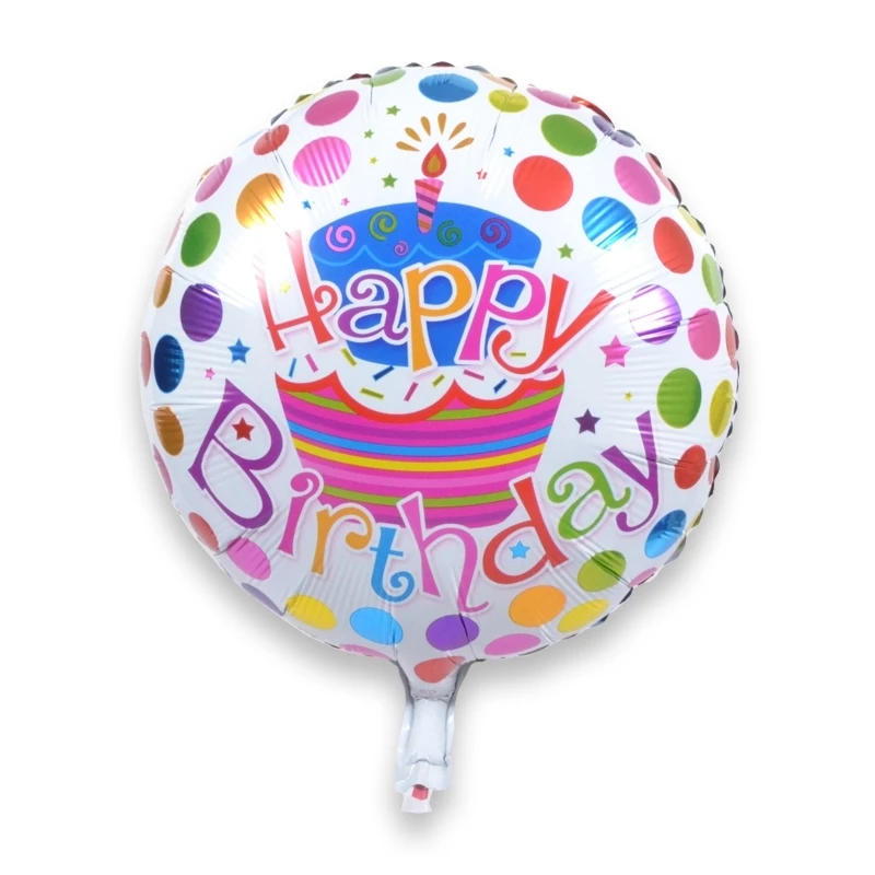 2pcs Dot Happy Birthday Helium Foil Balloons Birthday Party Decoration ...