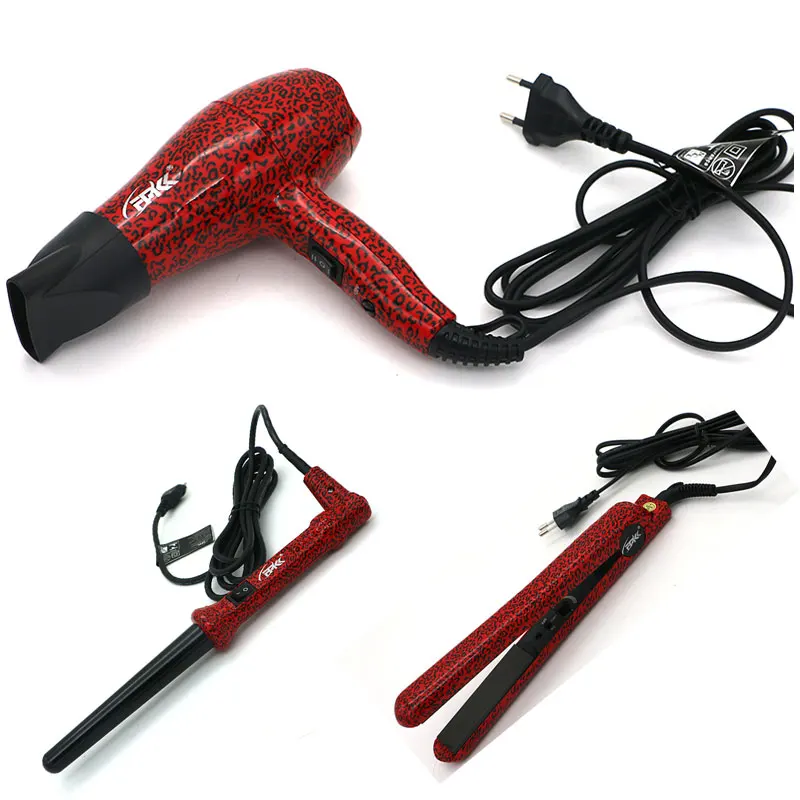 Fmk 3pc Zebra Professional Curling Iron Hair Dryer Hair Straightener