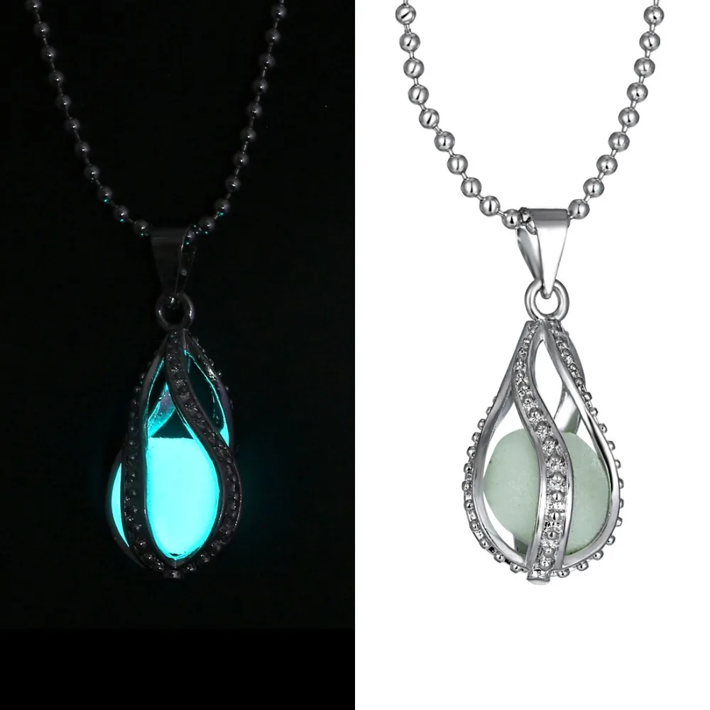 Aliexpress.com : Buy Romantic Glowing Necklace Pendant Water Drop ...
