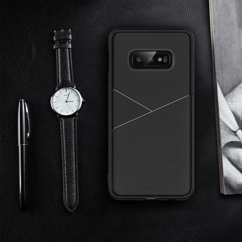 Luxury Business Soft Leather TPU Phone Back Case For SAMSUNG S10 Plus ...