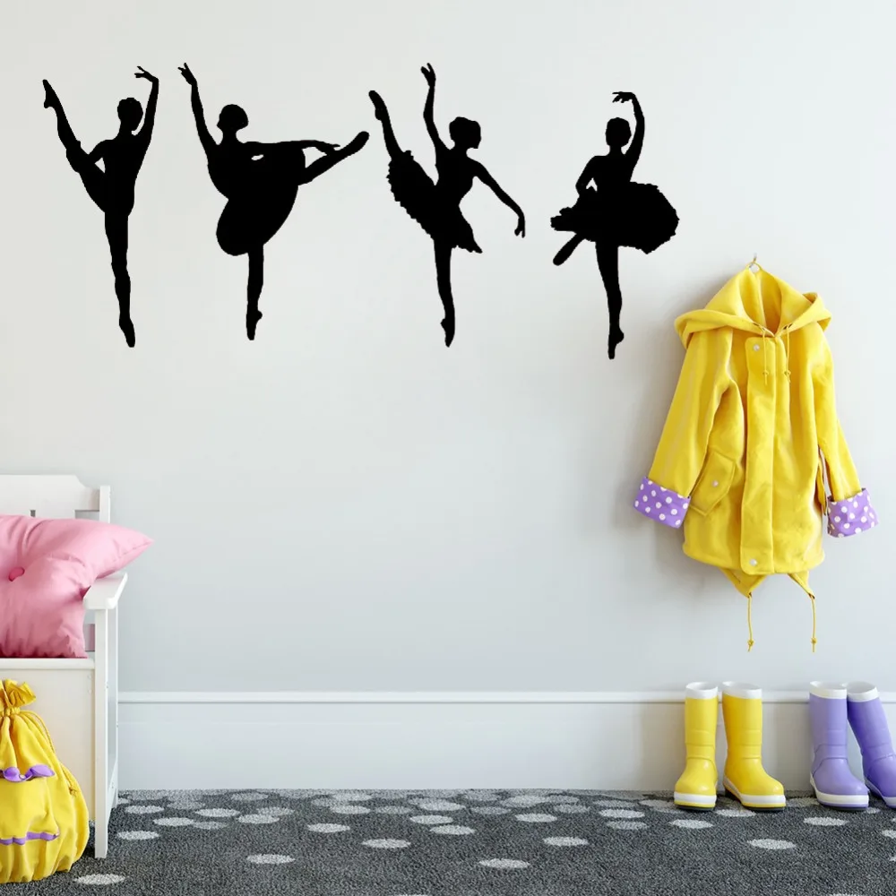 Ballerina Ballet Wall Stickers Dance Room Decoration Wall Decals Ballet ...