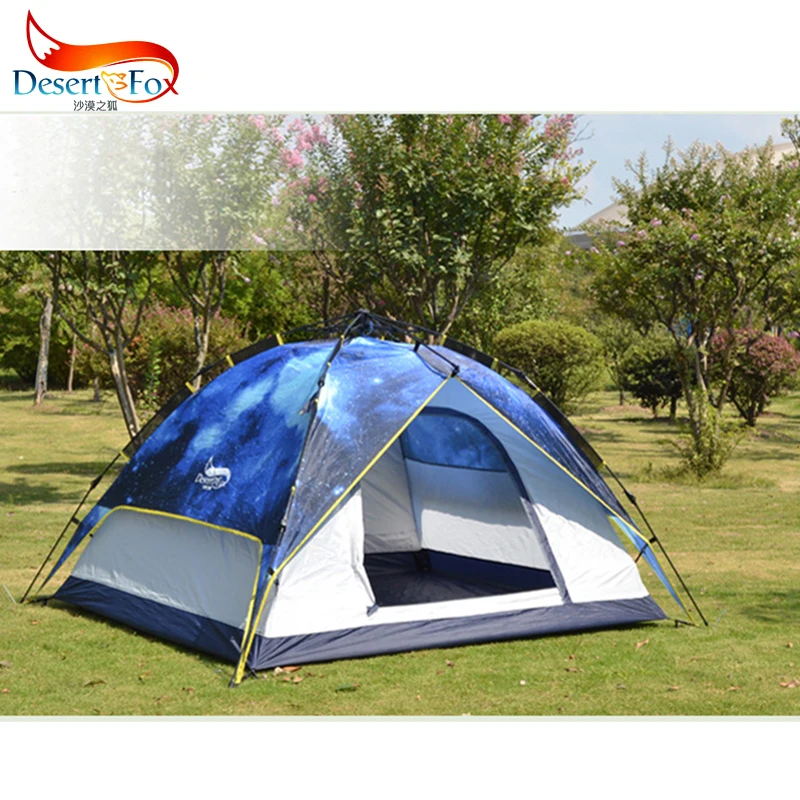 DesertFox 3/4person Camping rainproof automatic Tent folding bed Tents ...
