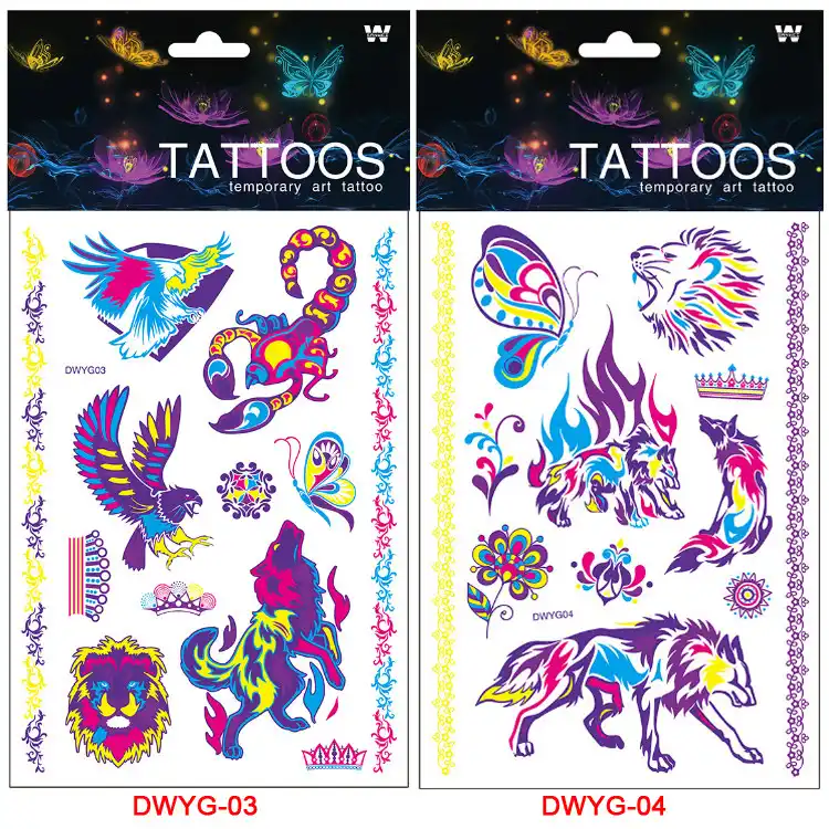 Fluorescent Temporary Tattoos