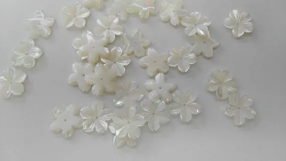 50 unidades de 10, 12 y 15mm de mopa blanca auténtica, concha de perla ...