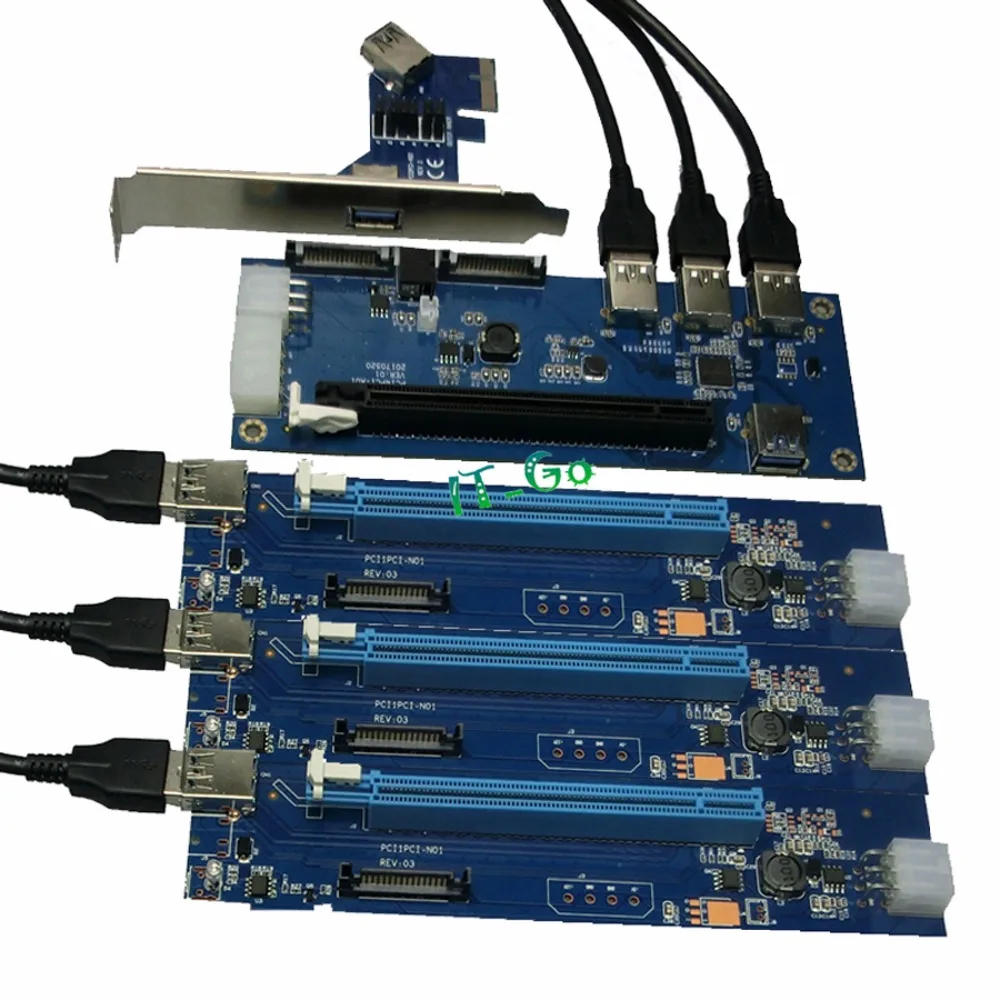 PCI E 1X Kit di Espansione da 1 a 4 Porte Switch slot PCIe x16 ...