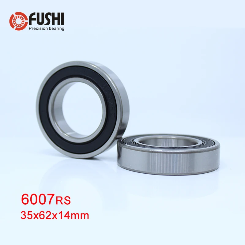 6007RS Bearing ABEC 3 (2 PCS) 35*62*14 mm Deep Groove 6007 2RS Ball ...