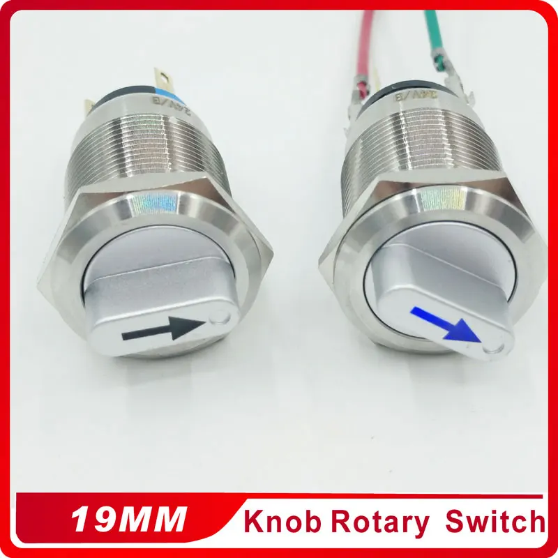 NEW 19mm 2 3 Position Arrow LED Rotary Selector Switch 5V 12V 24V 220V ...