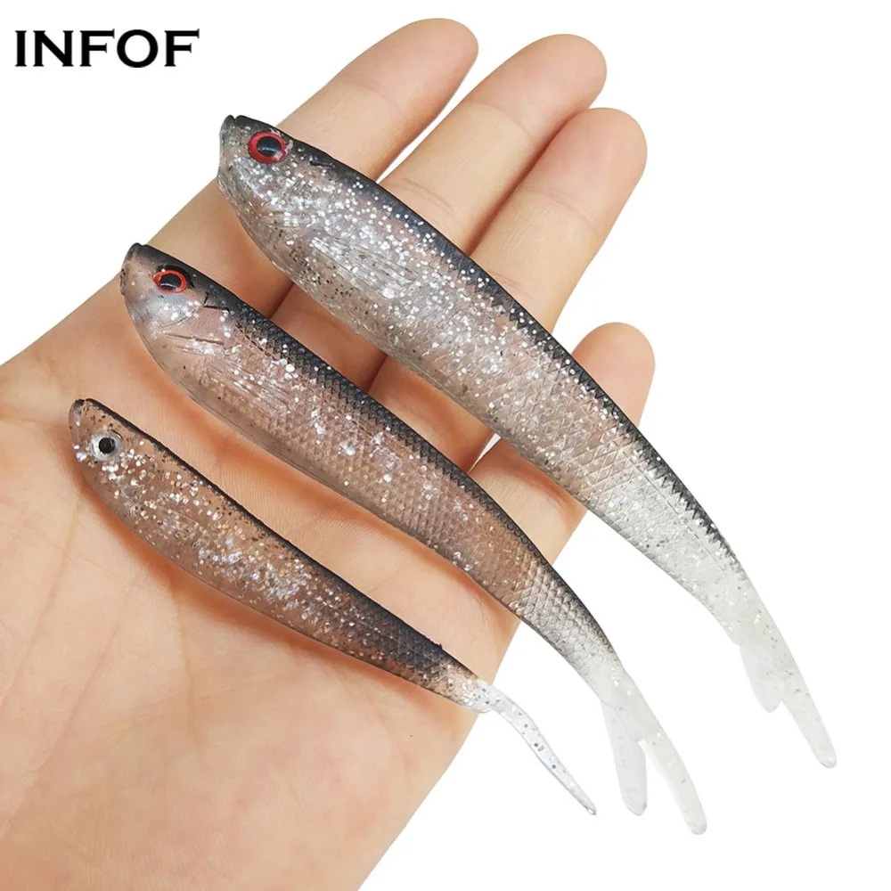 Infof 15-pieces Soft Fishing Lure Minnow 7.5cm/10.5cm/12.7cm Artificial ...