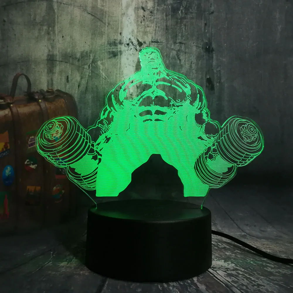 Lustre New 3D LED Hulk Dumbbell Night Light Desk Table Lamp RGB 7 Color ...