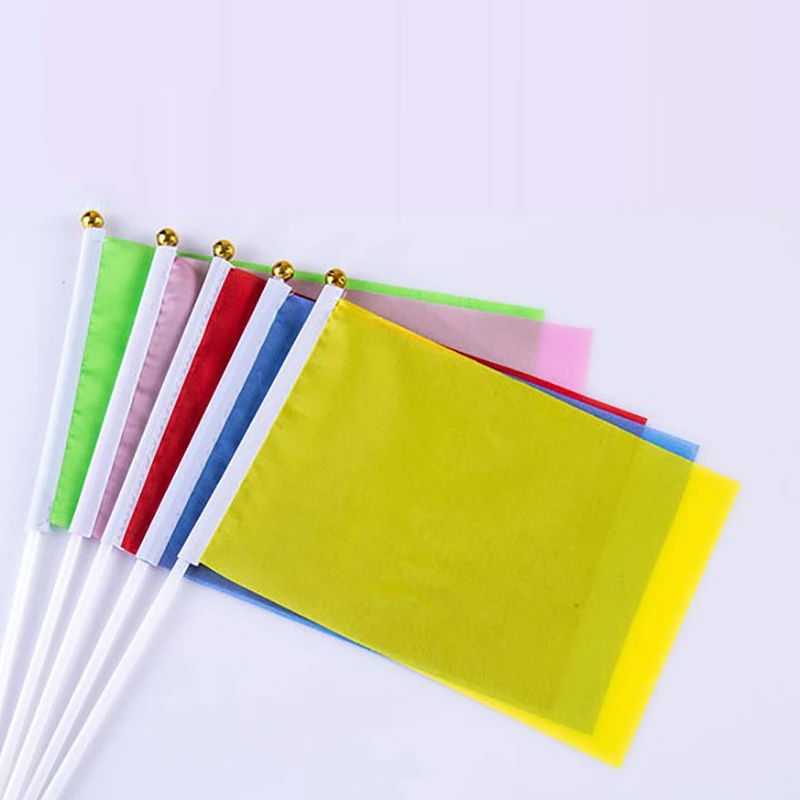 Solid Color Banner Hand Waving Flag Rectangle Size 14*21 Cm Colorful ...