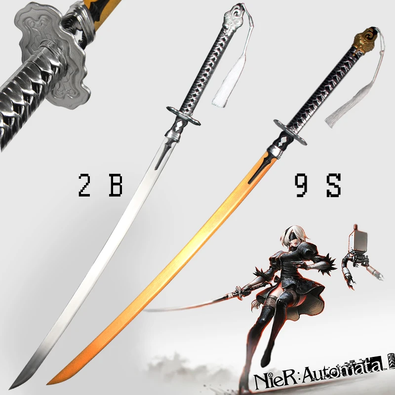 Wooden Sword Paniting For Game Nier:automata 2b Swords / 9s's Blade ...